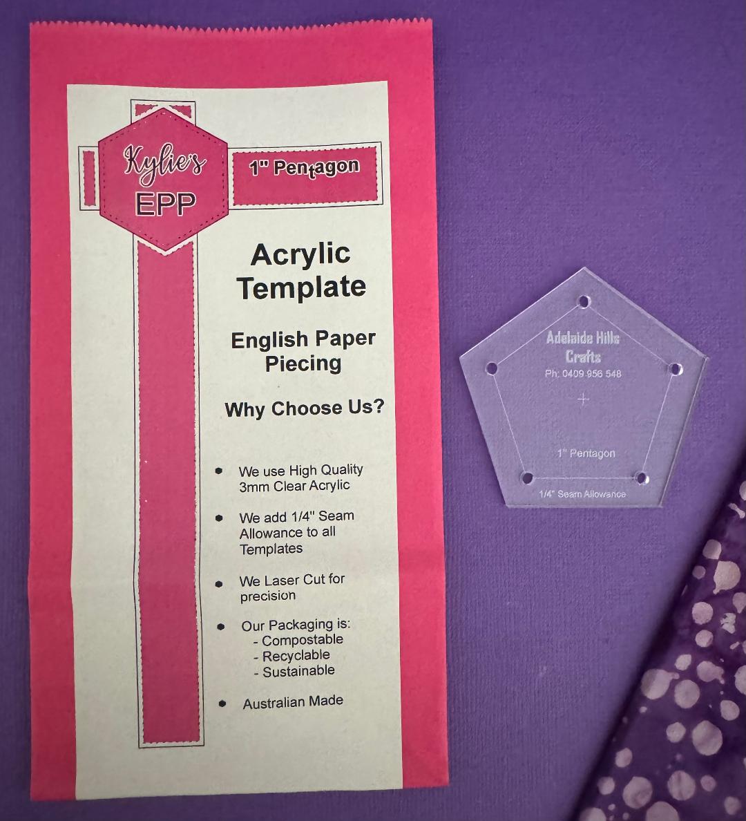 1" Pentagon Acrylic Template – Quilting in Pieces